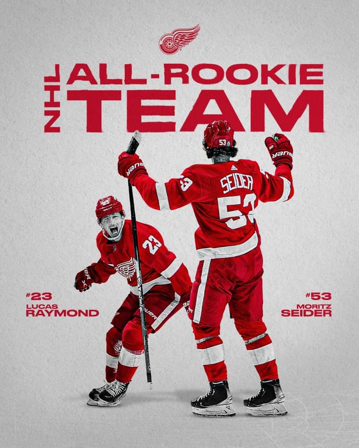 Lucas Raymond & Moritz Seider All-NHL Rookie 1st Team For The Detroit Red Wings 🏒 Team. – Miller ...