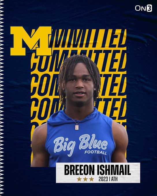 Breeon Ishmail Verbal Commit To The Michigan Wolverines Football Team ...